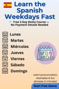 Learn the Weekdays in Spanish | Learn-A-New-Language.eu